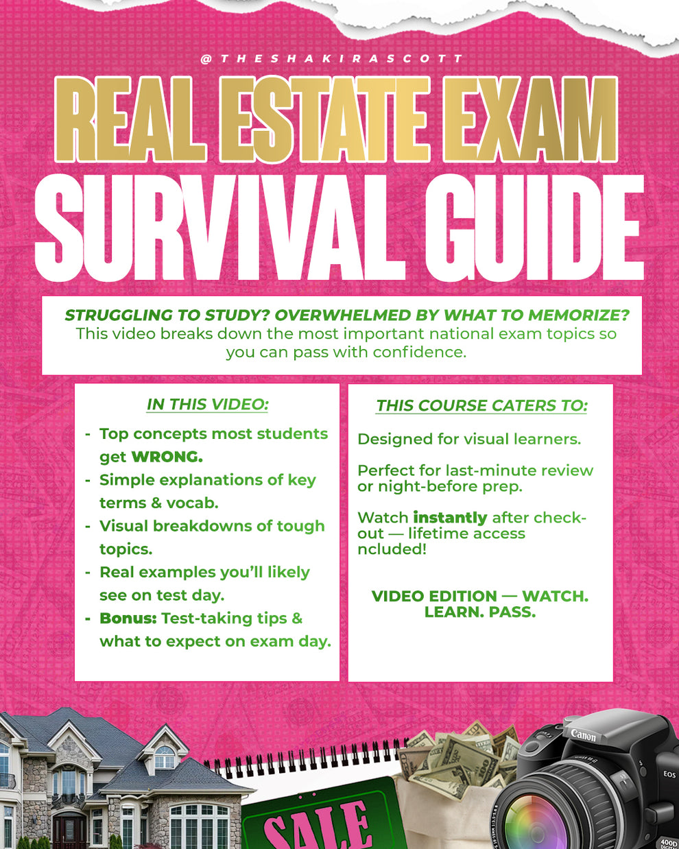 Real Estate Exam Survival Guide (Video Edition) 💻📚 – SHAKVAULT DIGITALS